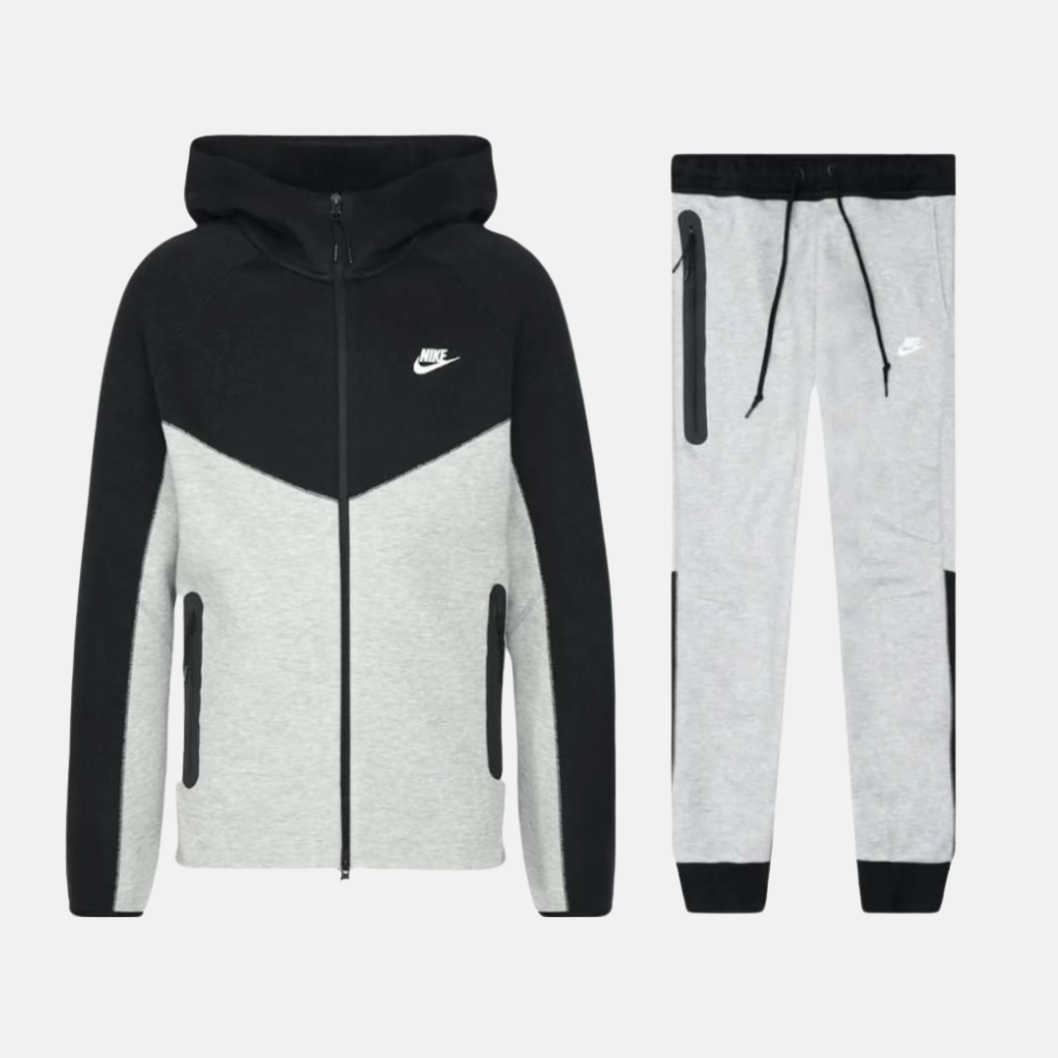 Nike Tech Fleece Set - Black & Grey (4th Gen - New Season) | No Sauce The Plug