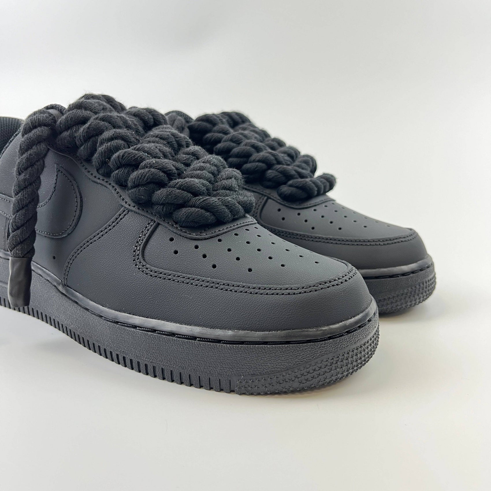 Rope Air Force 1 - Matte Black | No Sauce The Plug