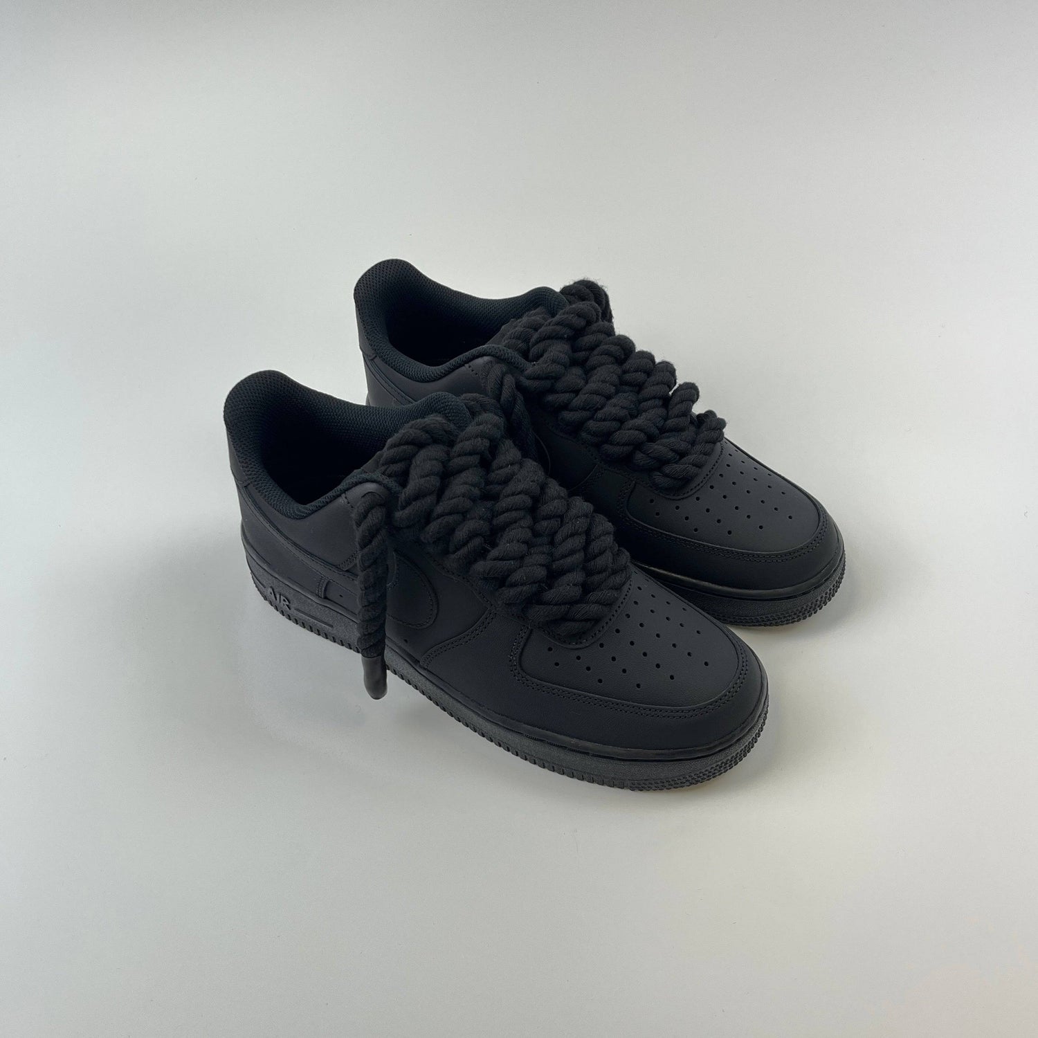Rope Air Force 1 - Matte Black | No Sauce The Plug
