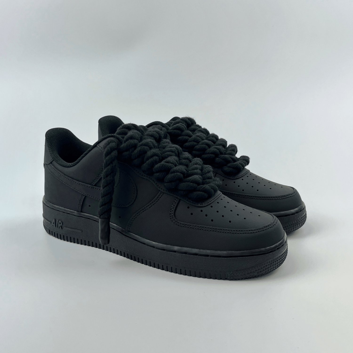 Rope Air Force 1 - Matte Black | No Sauce The Plug