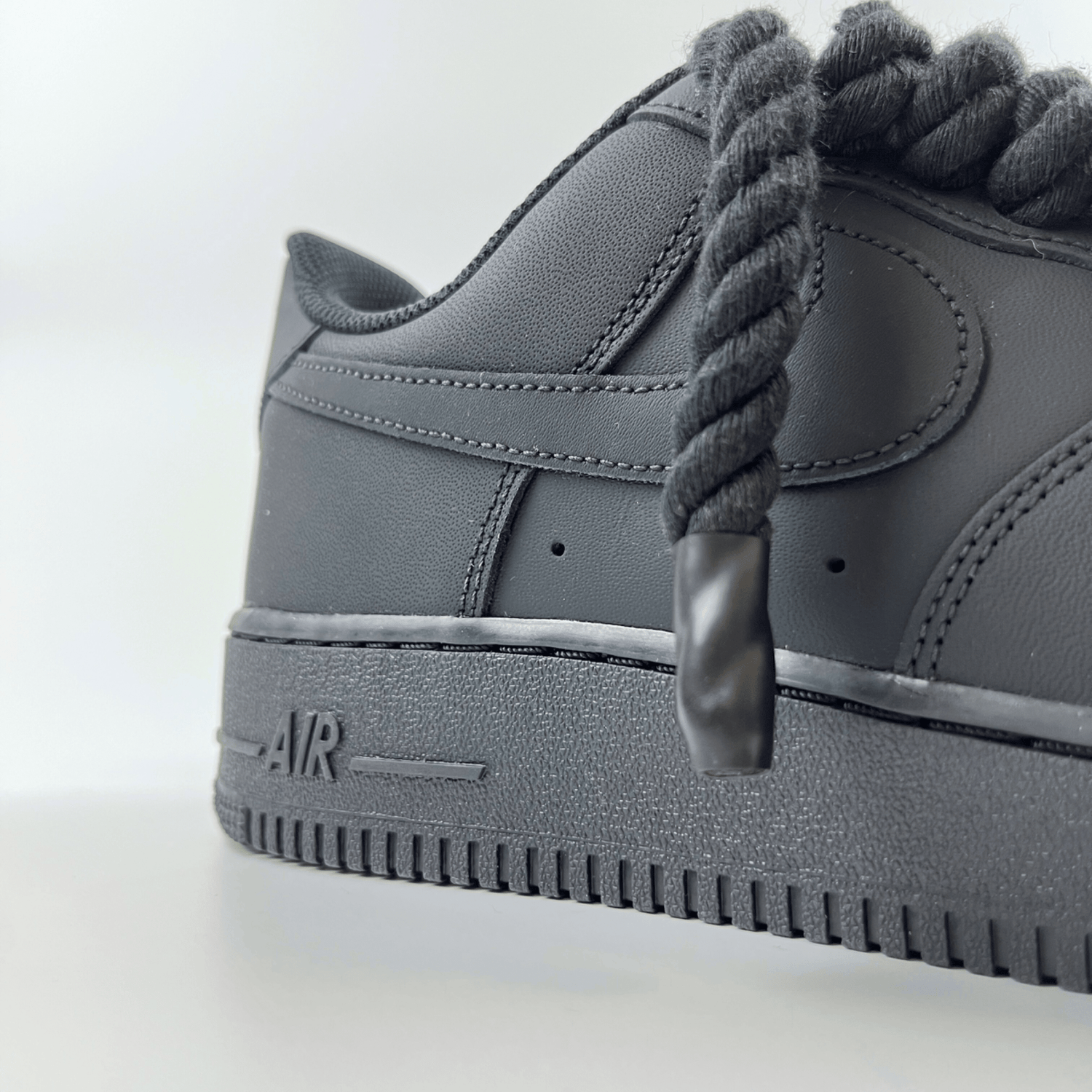 Rope Air Force 1 - Matte Black | No Sauce The Plug
