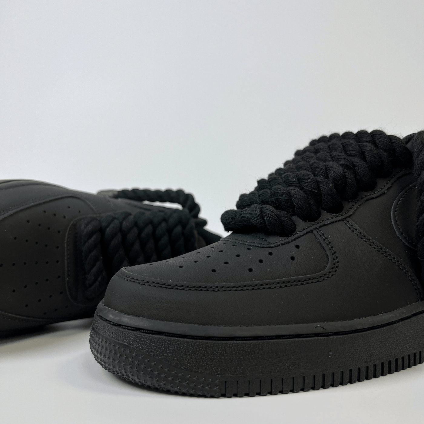 Rope Air Force 1 - Matte Black | No Sauce The Plug