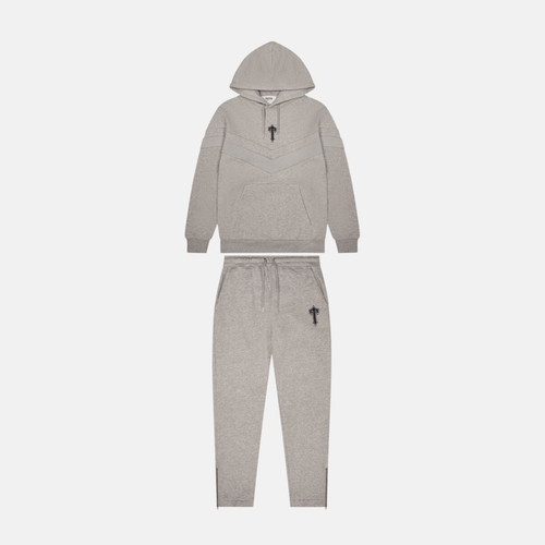 Trapstar V-Stripe Hoodie Tracksuit - Grey/Cashmere Blue | No Sauce The Plug
